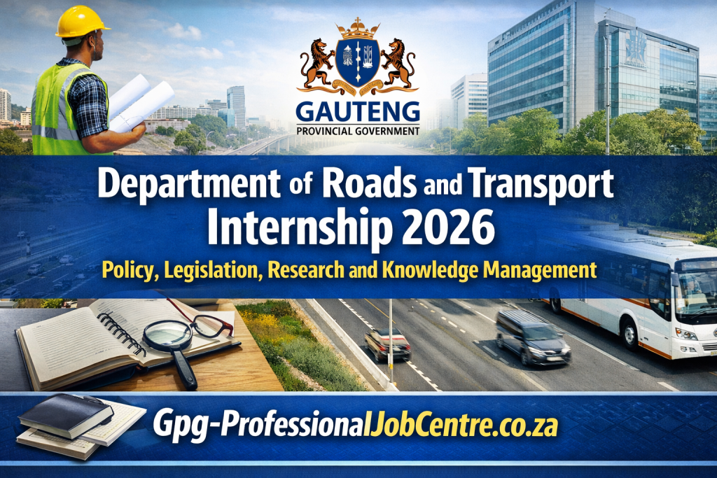 Department of Roads and Transport Internship 2026, Policy, Legislation ...